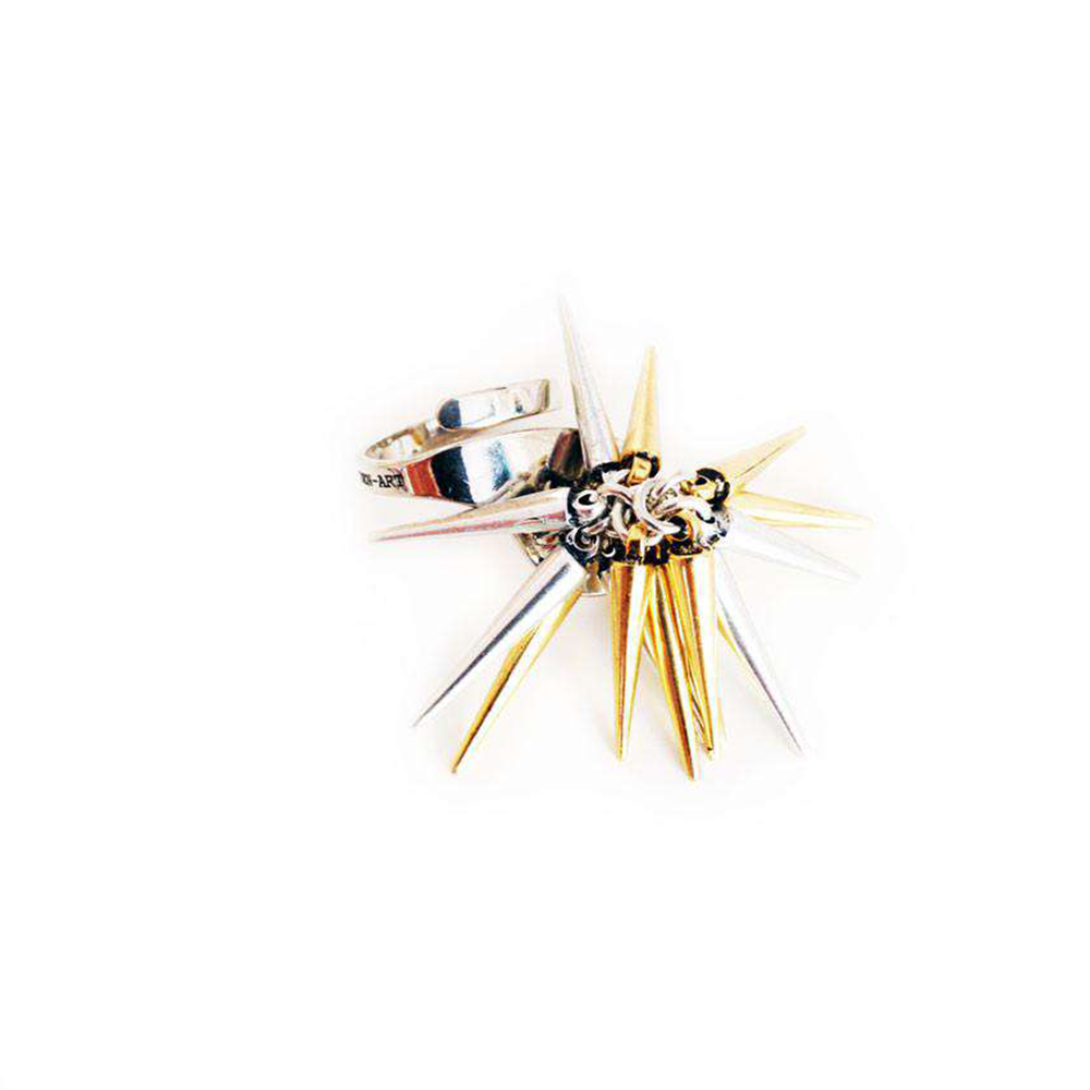 Gold And Silver Spike Ring