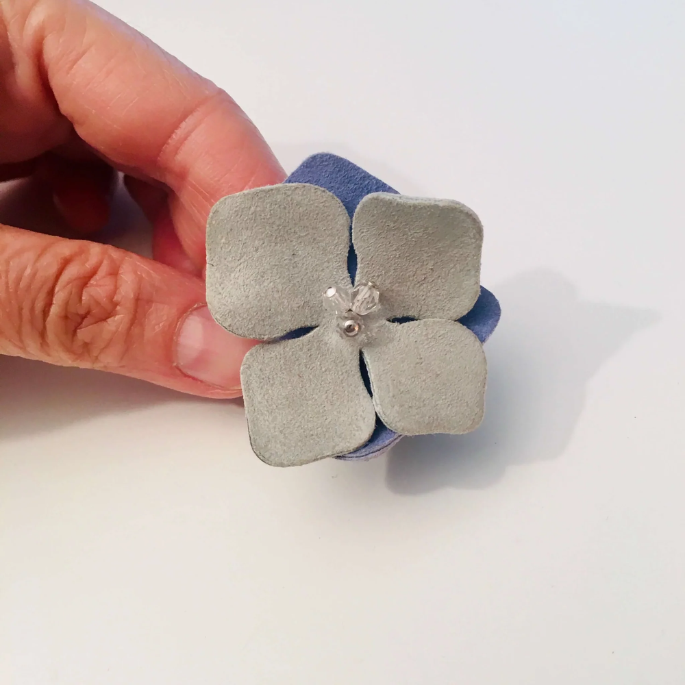 True Leather Flower Rings